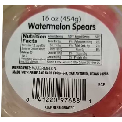 Calories in Watermelon, raw - 1 NLEA serving from USDA