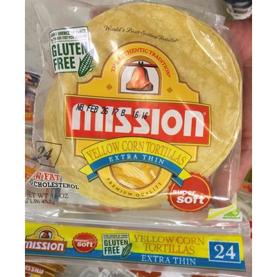 Calories in Yellow Corn Tortillas, Extra Thin from Mission