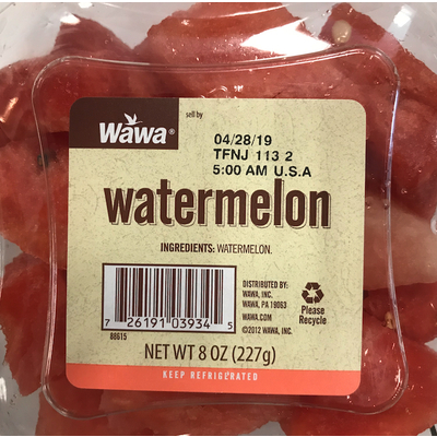 Calories in Watermelon, raw - 1 NLEA serving from USDA
